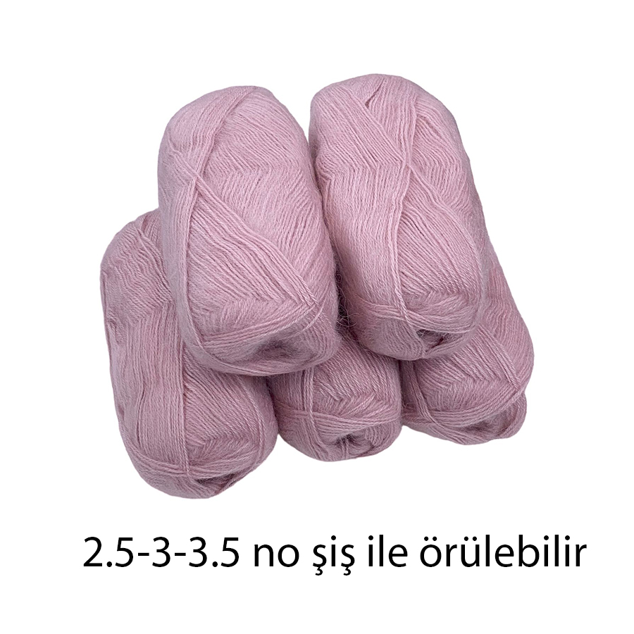 İH4795 - 340 gr. (5 Adet) Angora pudra rengi - 102.00 TL