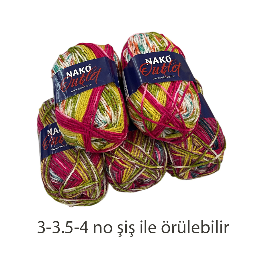 İH5748 - 546 gr. (5 Adet) Nako outlet batik İhraç Fazlası İp - 175.00 TL