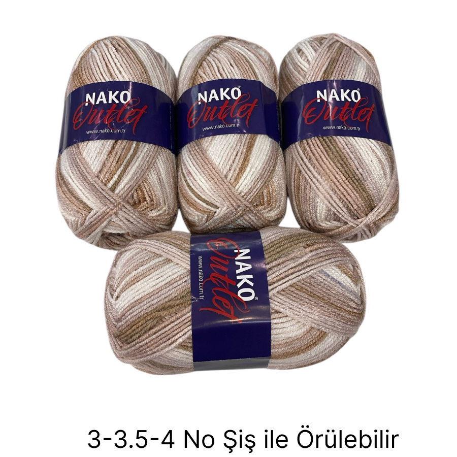 İH6108 - 500 gr. (4 Adet) Nako outlet batik İhraç Fazlası İp - 165.00 TL