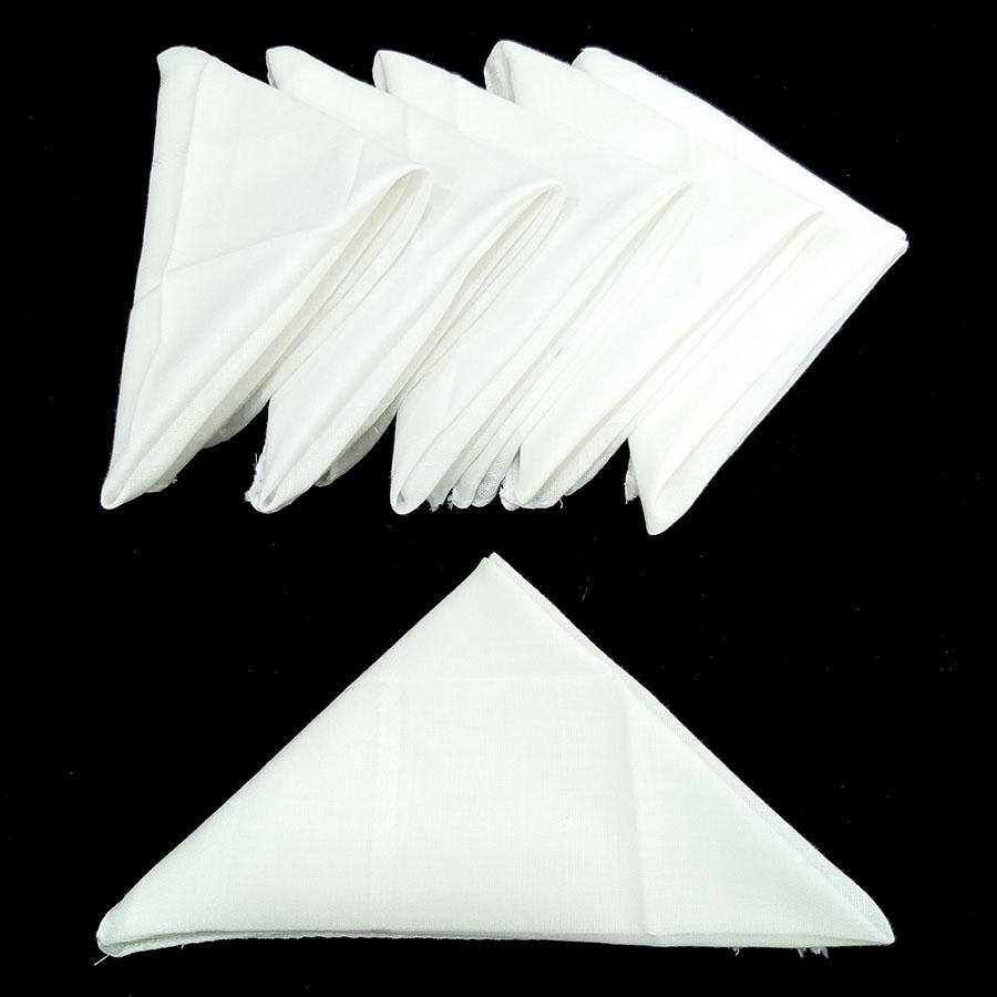 12 Adet Beyaz Mendil - 36cm x 36cm - 299.00 TL